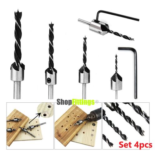 Jual Mata Bor Countersink Drill Bits Set Adjustable Reamer Hex Wrench 4 ...
