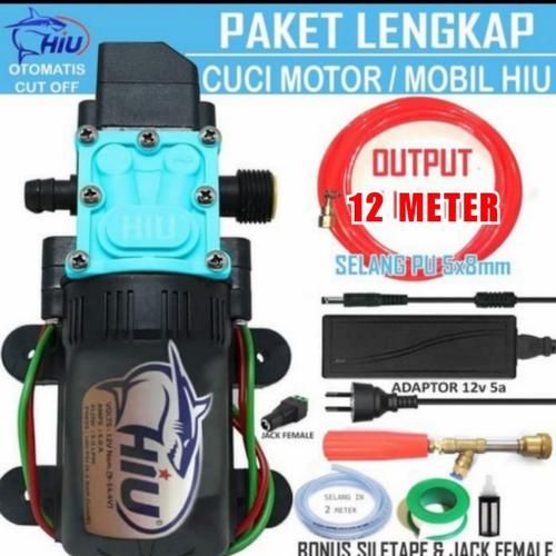 Jual pompa cuci mobil portable pompa hiu selang pu 12 meter slip lock ...