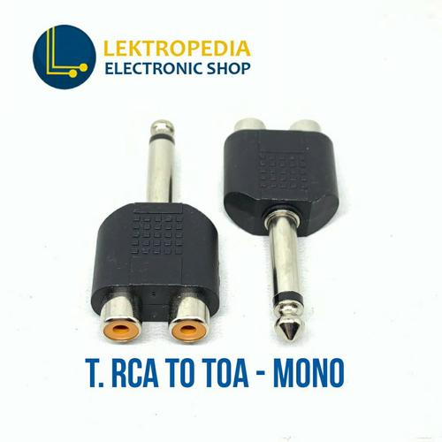 Jual T RCA to TOA Akai MONO Plastik Cabang Konektor Jack Plug Audio ...