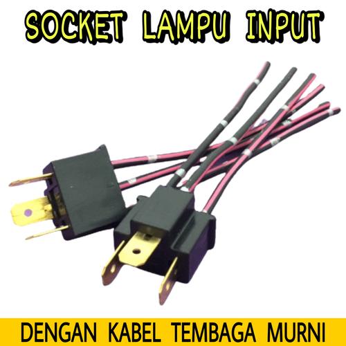 Jual Socket / Soket Lampu H4 SealBeam Input Versi Cowok Male Kabel ...