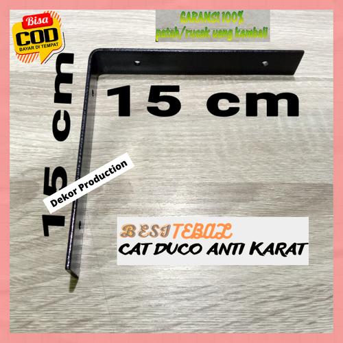Jual Siku Bracket Plat Besi Siku Besi Ambalan Rak Dinding - Hitam ...