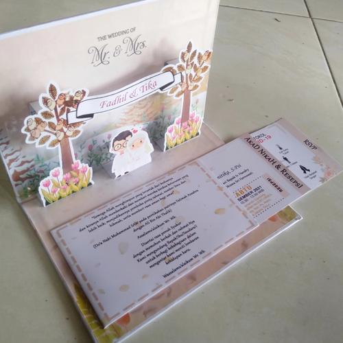 Promo [PREMIUM] Undangan Pernikahan Mewah Hardcover 3D Pop up Unik ...