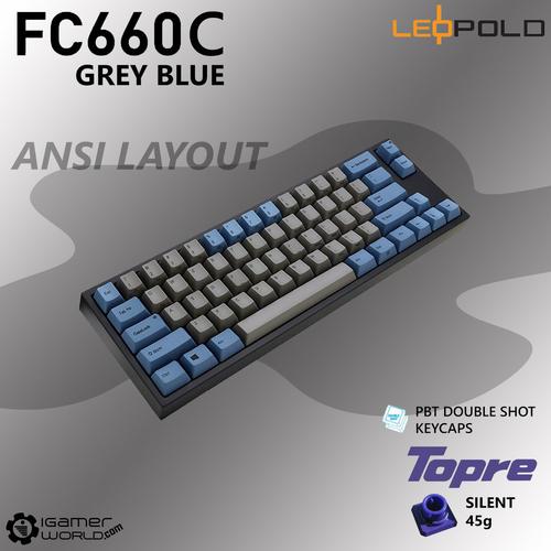 Jual Leopold FC660C Grey Blue 65% Dye Sub PBT Mechanical Gaming ...