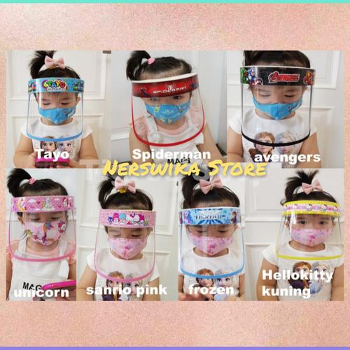 Jual face shield anak / Faceshield balita - Anak dengan pinggiran ...