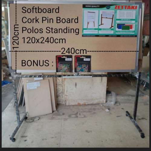 Jual Softboard Cork Board/Papan Mading Classic/Polos Standing 120x240cm ...