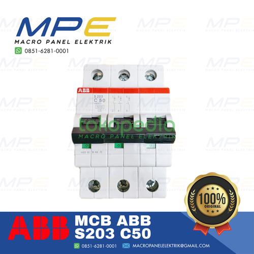 Jual MCB ABB S203 C50 3P 6kA / MCB ABB S 203 C50 3P 6kA 50A Original ...
