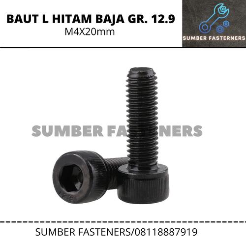 Jual Baut L M4x20mm Baja Hitam Grade 12.9 - Jakarta Utara - sumber fasteners | Tokopedia