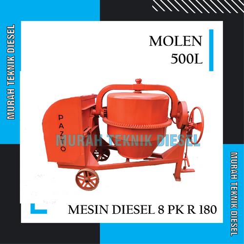 Jual MESIN MOLEN 500 LITER + DIESEL 8 PK 8 HP MOLEN SEMEN BETON - Kota ...