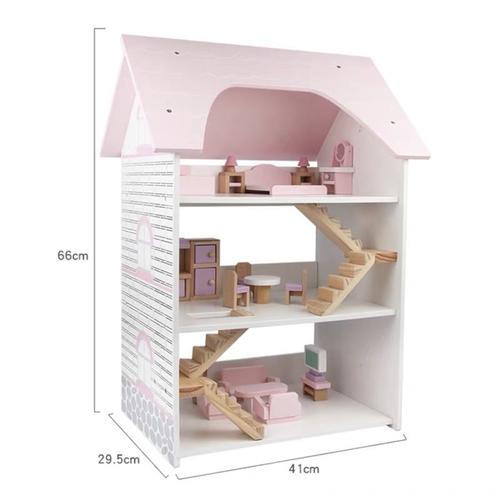 Jual wooden dolls house - three story doll room - mainan rumah boneka ...