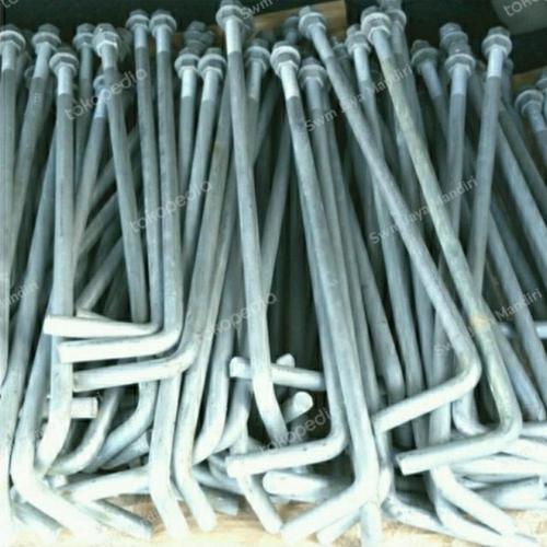 Jual angkur L beton HDG | m24 x 60cm + 2mur + 2ring | hotdip galvanis ...