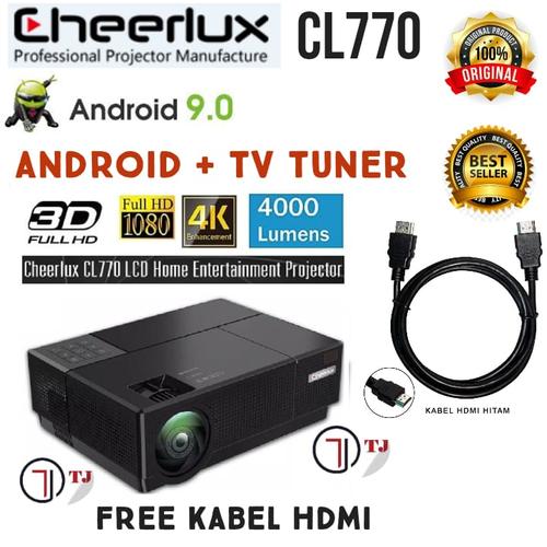 Jual CHEERLUX CL770 ANDROID + TV TUNER PROYEKTOR 4000 Lumens 1080P Full ...