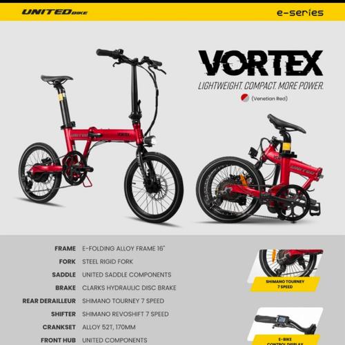 Jual Sepeda E-Bike Folding United Vortex Alloy Lightweight 16 Inch ...