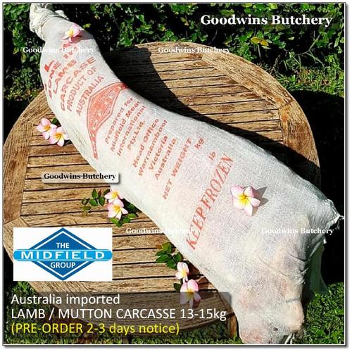 Jual 13kg LAMB CARCASE CARCASS Australia MIDFIELD karkas kambing domba ...