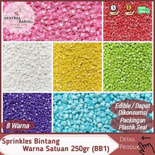 Jual Sprinkle Kue Bintang Warna Satuan 250gr (BB1)/ Springkel Springkle ...