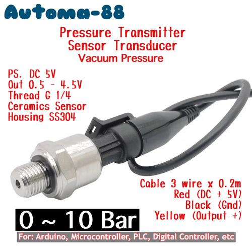 Jual Pressure sensor Transmitter 0-10Bar DC 5V Transducer 10 Bar 1MPa ...