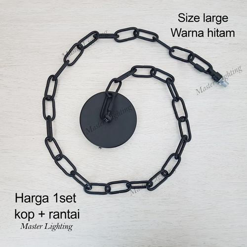 Jual Rantai large + kop plafon lampu gantung 1set sparepart mur kuncian - warna hitam, 2meter ...