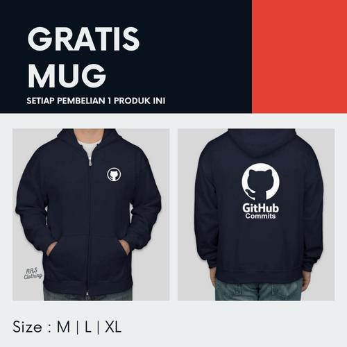 Jual JAKET HOODIE PRIA DISTRO Github / LINUX PROGRAMMER/ PROGRAMING ...