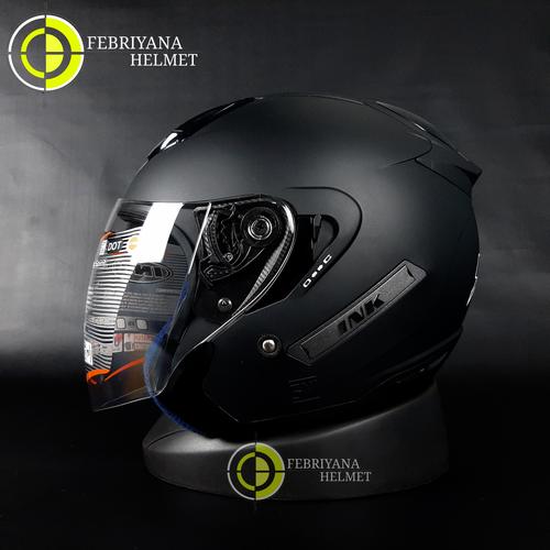 Jual HELM INK METRO 2 SOLID BLACK DOFF FACE DOUBLE VISOR - Kab. Bogor ...