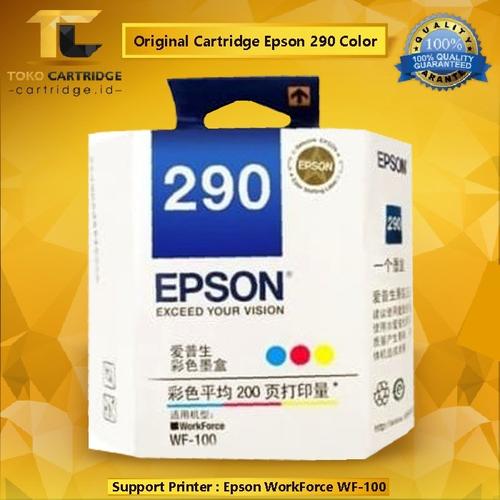 Jual Tinta Epson T290 T 290 C13T290090 Color Cartridge Printer WF100 WF ...