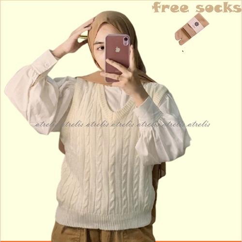 Jual BISA COD Rompi Rajut Wanita Motif kabel 7 gate Cable Knit Vest ...