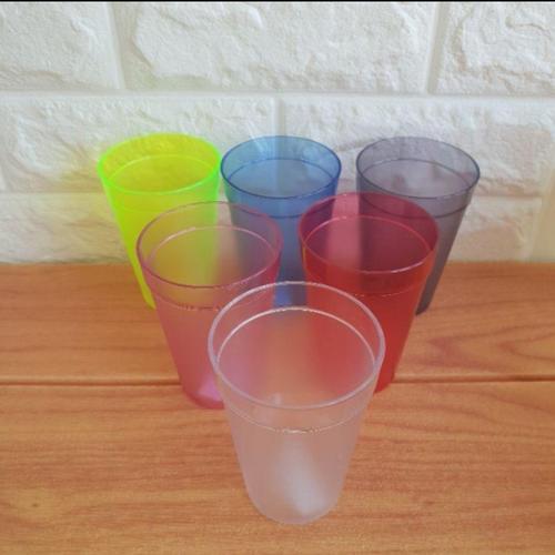 Jual [ I-One ] GELAS TRANSPARANT WARNA 230 ml / GELAS PLASTIK /GELAS ...
