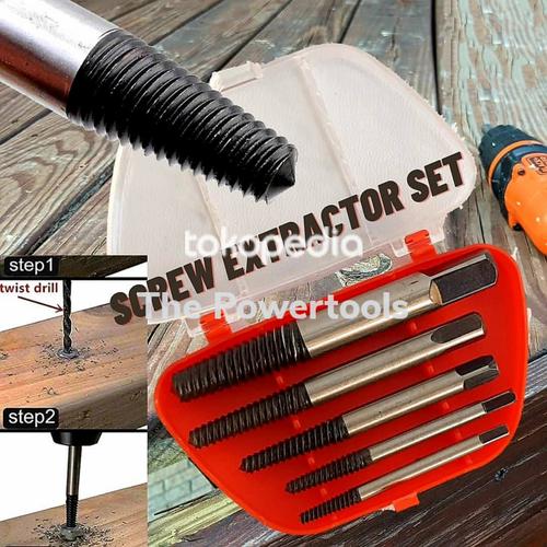 Jual Hand Tap Balik Screw Extractor Set 5 Pcs Alat Pembuka Baut Rusak ...