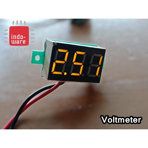 Jual Mini Digital Voltmeter 2.5-30V orange LED 0.36 inchi orange - Kota ...
