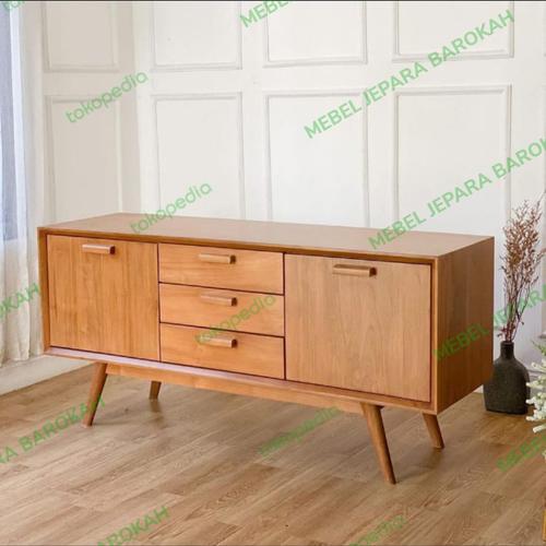 Jual meja tv bufet tv buffet tv rak tv bupet tv retro minimalis kayu ...