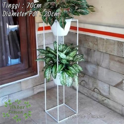 Jual Standing Rak Pot Tanaman Bunga Besi Model Kotak Tinggi 70cm Dm ...