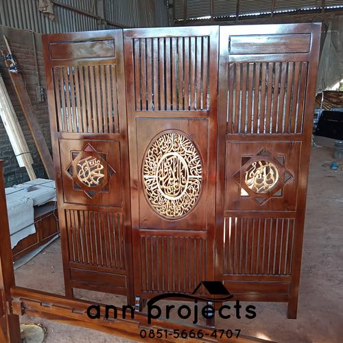Jual Partisi Penyekat Ruangan Kayu Jati Kaligrafi Musholla - Kab ...