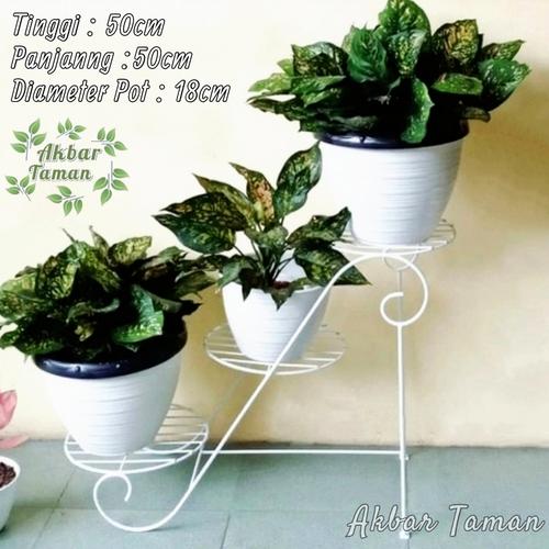 Jual Standing Rak Pot Tanaman Bunga Besi 3 Susun Tangga Moderan Murah ...