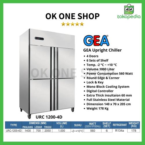 Jual GEA S/S Upright Chiller URC-1200-4D Stainless Steel - Jakarta ...