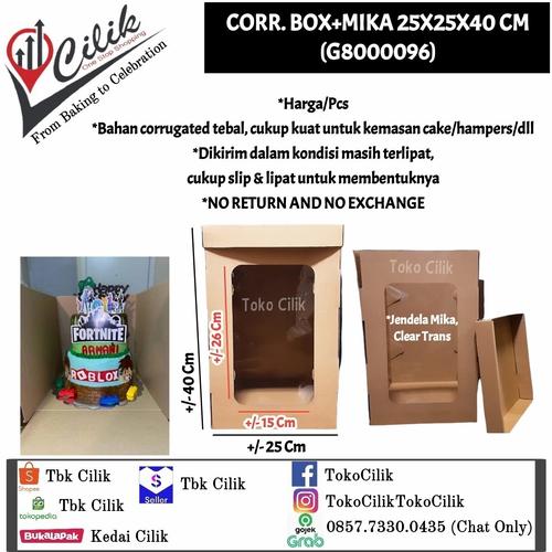 Jual dus+box+corrugated+jendela+mika+25x25x40 cm+kemasan+kue+susun+tall ...