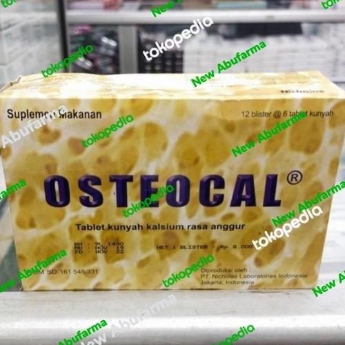 Jual Osteocal @12 strip x 6 Tablet Kunyah Kalsium Rasa Anggur, Suplemen ...
