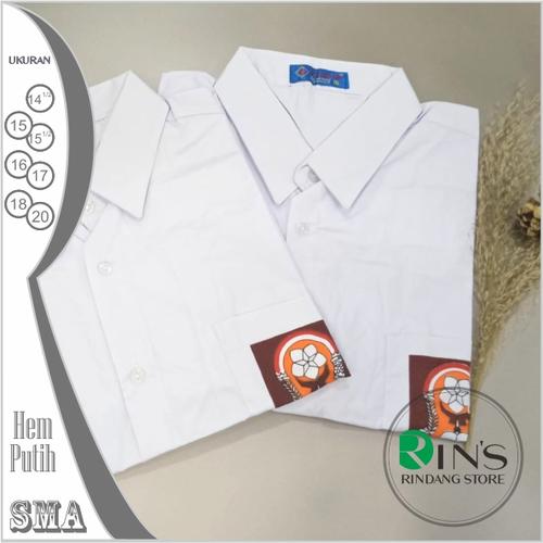 Jual Hem Putih SMA Tangan Pendek Merk "SERAGAM" Badge Sablon - 15 1/2 ...
