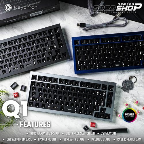 Jual Keychron Q1 QMK BAREBONE - DIY KIT Gaming Keyboard - Blue ...