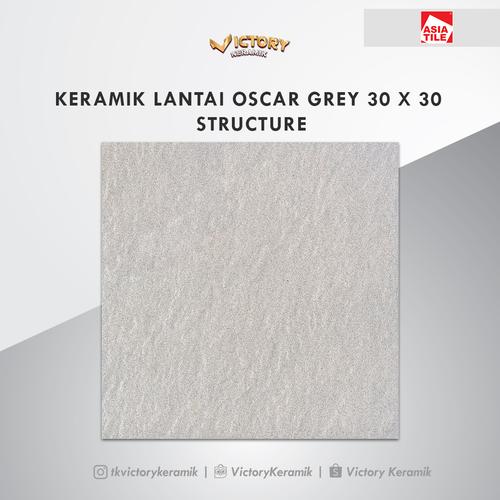 Jual KERAMIK LANTAI/GARASI ASIA TILE OSCAR GREY 30 X 30 STRUCTURE - Kab ...