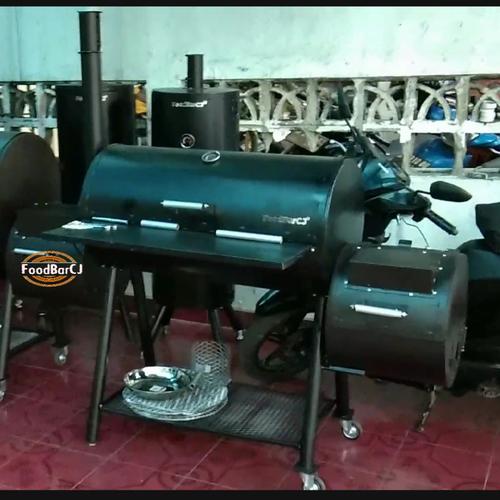 Jual BBQ Alat Daging Asap Smoked Brisket Horizontal Reverse Offset ...