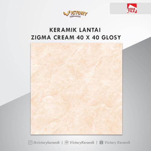 Jual KERAMIK LANTAI ASIA TILE ZIGMA CREAM 40 X 40 GLOSY - Kab. Bandung ...
