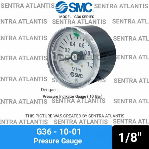 Jual Presure indikator Gauge SMC, 10 Bar, 1/8" l G36-10-01 Original100% - Jakarta Barat ...