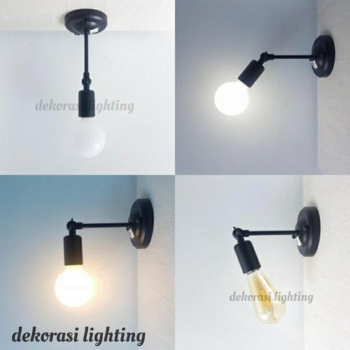 Jual L871 Lampu dinding lampu plafon hias simple hitam decor cafe ...