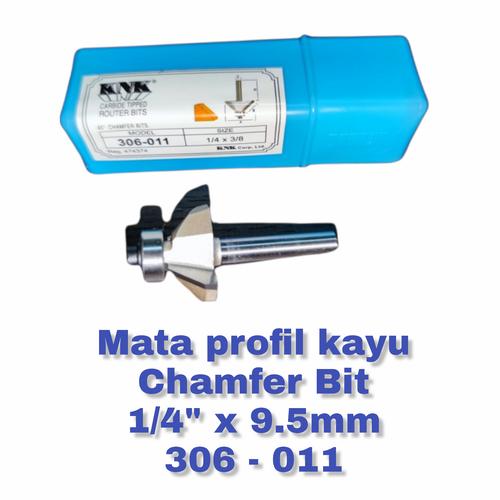 Jual MATA PROFIL KAYU ROUTER CHAMFER BIT 1/4" X 9,5MM X 45 DERAJAT 306 ...