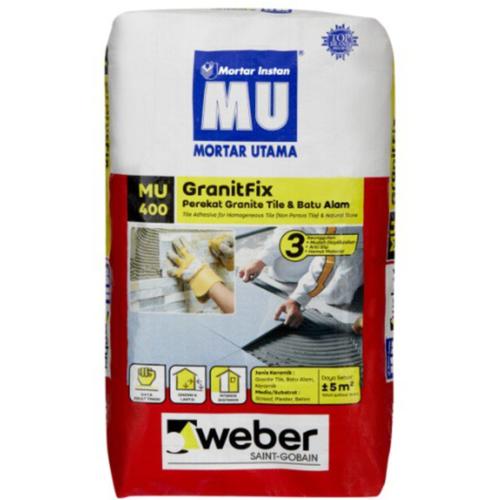 Jual MU 400 PEREKAT GRANITE TILE & BATU ALAM 25KG Mortar Utama Keramik ...