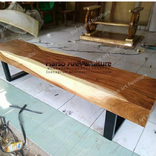 Jual bangku balok kayu trembesi solid kaki besi - Kab. Jepara - harso ...