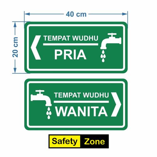 Jual Rambu Sign Arah Tempat Wudhu PRIA / WANITA 40cm x 20cm Plat ...
