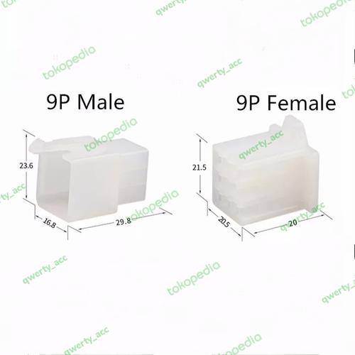 Jual 1 Pasang Socket Soket Konektor 9 Pin Kecil Male Female Tanpa Skun ...