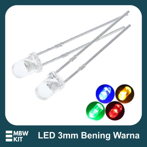 Jual LED 3mm Bening Berbagai Warna Merah Kuning Hijau Biru - Merah ...