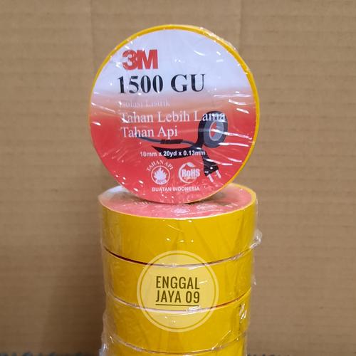 Jual Isolasi Listrik 3M 1500 GU Kuning/Yellow 18mm x 18m x 0,13mm ...