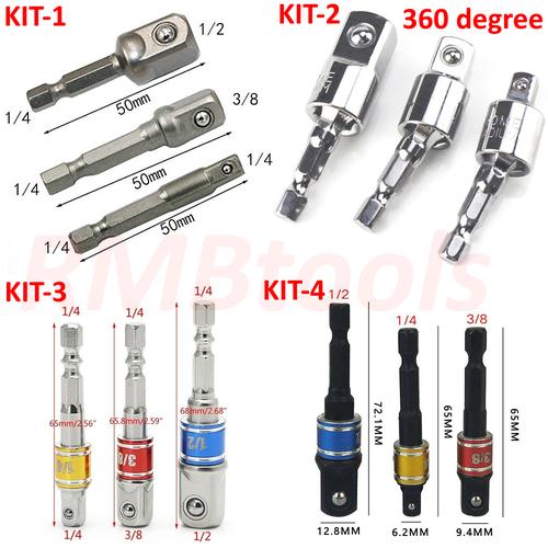 Jual Mata Obeng Soket Adapter Set 3pcs Mata Bor Extension Drill Bit Hex ...