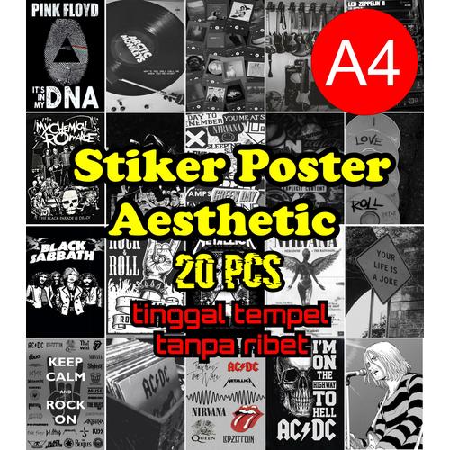 Jual STICKER POSTER DINDING AESTHETIC Custom A4 TINGGAL TEMPEL ...